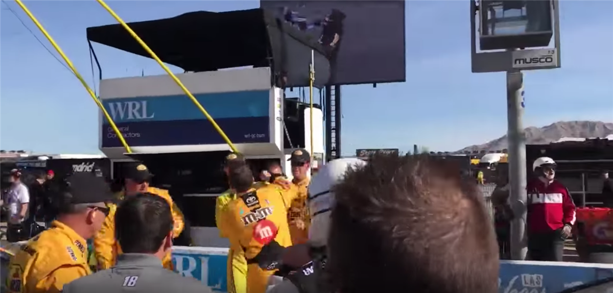 Watch: NASCAR's Kyle Busch bloody after fight with Joey Logano