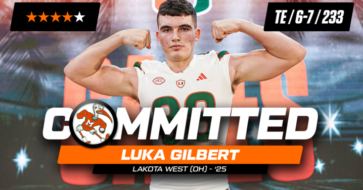 4-star TE Luka Gilbert commits to Miami over Ohio State, Michigan, others