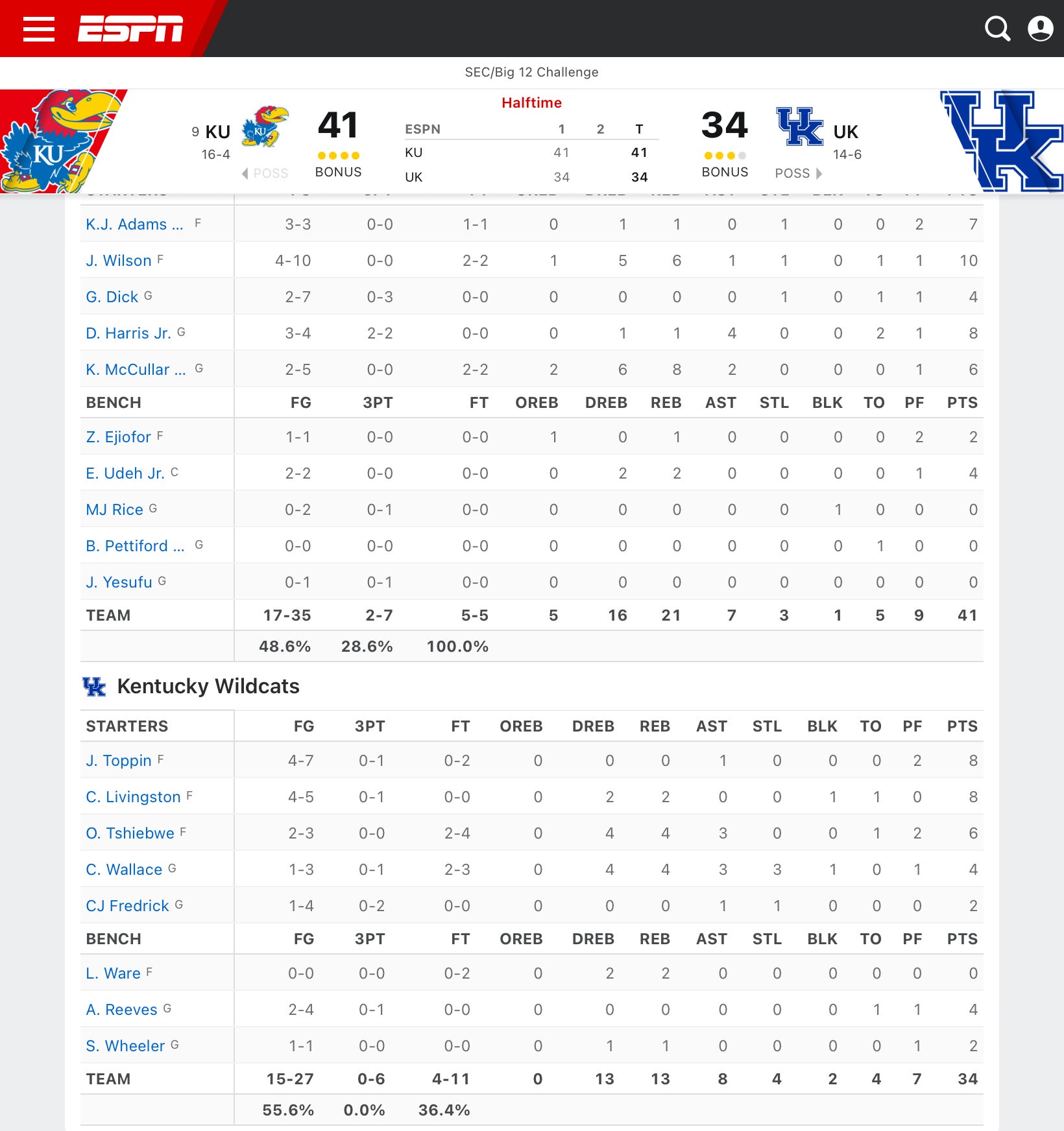 Official KU vs UK Game Thread