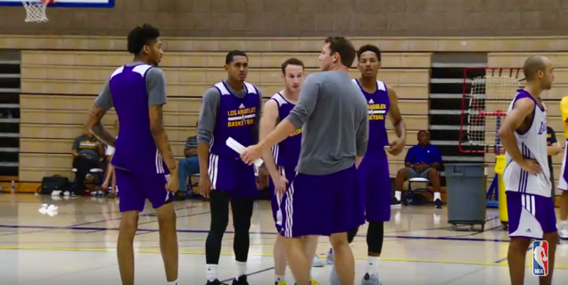 NBA releases exclusive footage of a Los Angeles Lakers practice