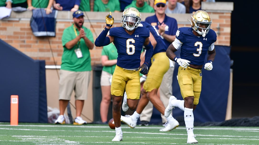 WATCH: Clarence Lewis with the Pick-6; Notre Dame Up 49-3 over Tennessee State