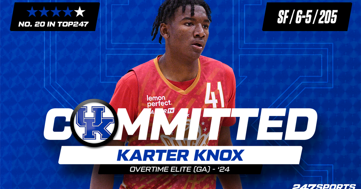 Karter Knox, the No. 20 overall recruit in 2024, commits to Kentucky
