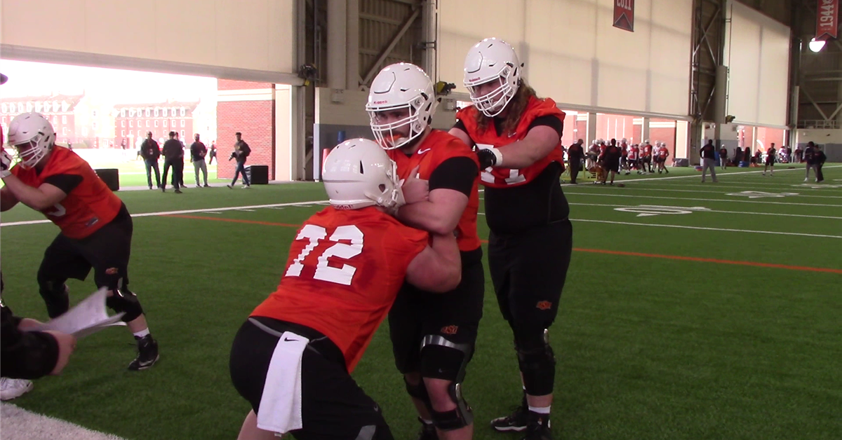 Gundy sees differences but desired development on offensive line