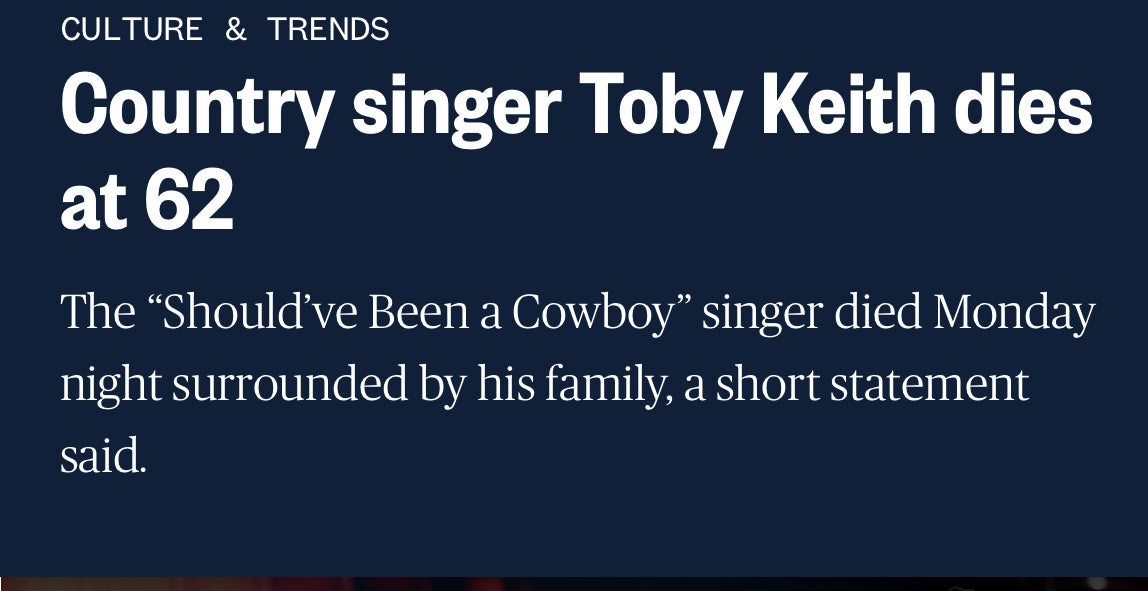 RIP- Toby Keith
