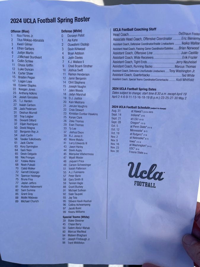 UCLA Football Spring Practice Central