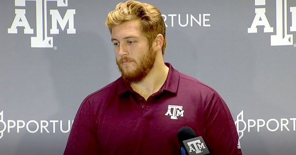 WATCH: A&M's Carson Green discusses OL performance, running game