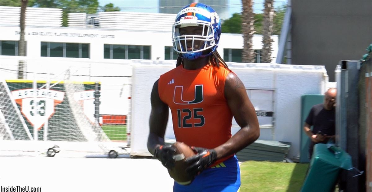 VIDEO: Miami target 2025 TE T'Andre Waverly at Miami Prospect Camp
