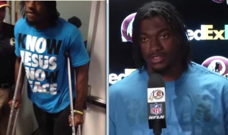 RGIII told to wear 'Know Jesus' Shirt Inside-Out at Presser