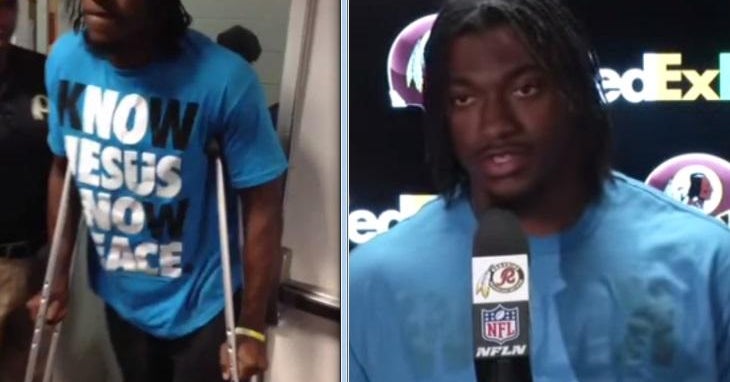RGIII told to wear 'Know Jesus' Shirt Inside-Out at Presser