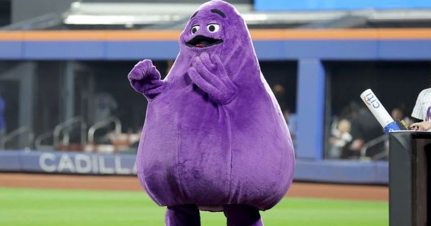 WATCH: Grimace takes the subway to Citi Field like any other Mets fan ...