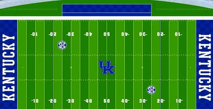 Kentucky's new field features checkerboard end zones