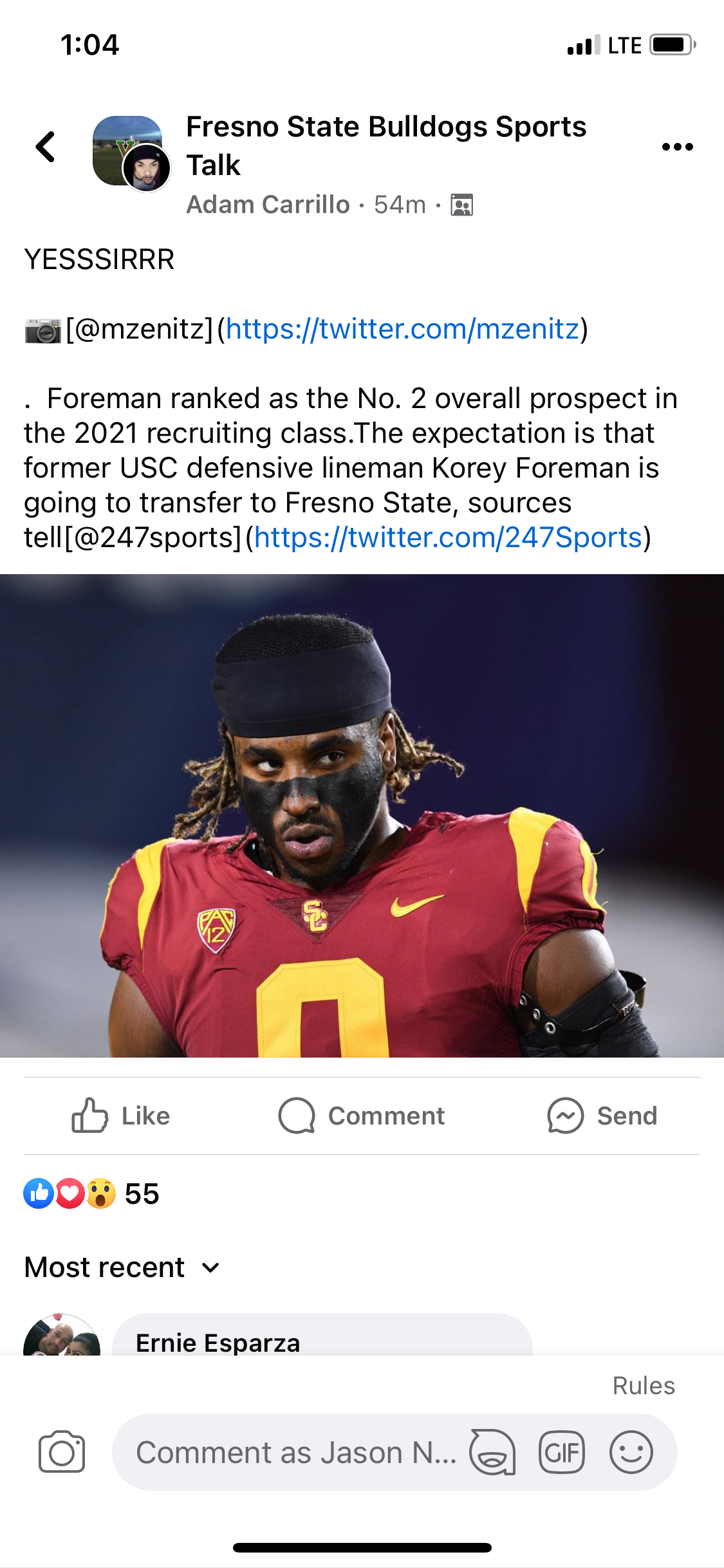 Former 5 star Korey Foreman a Dog??