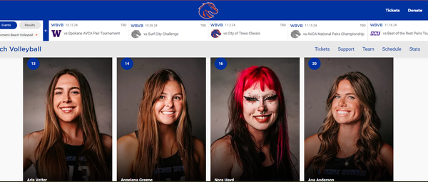 OT: Boise State Beach Volleyball has a goth player..