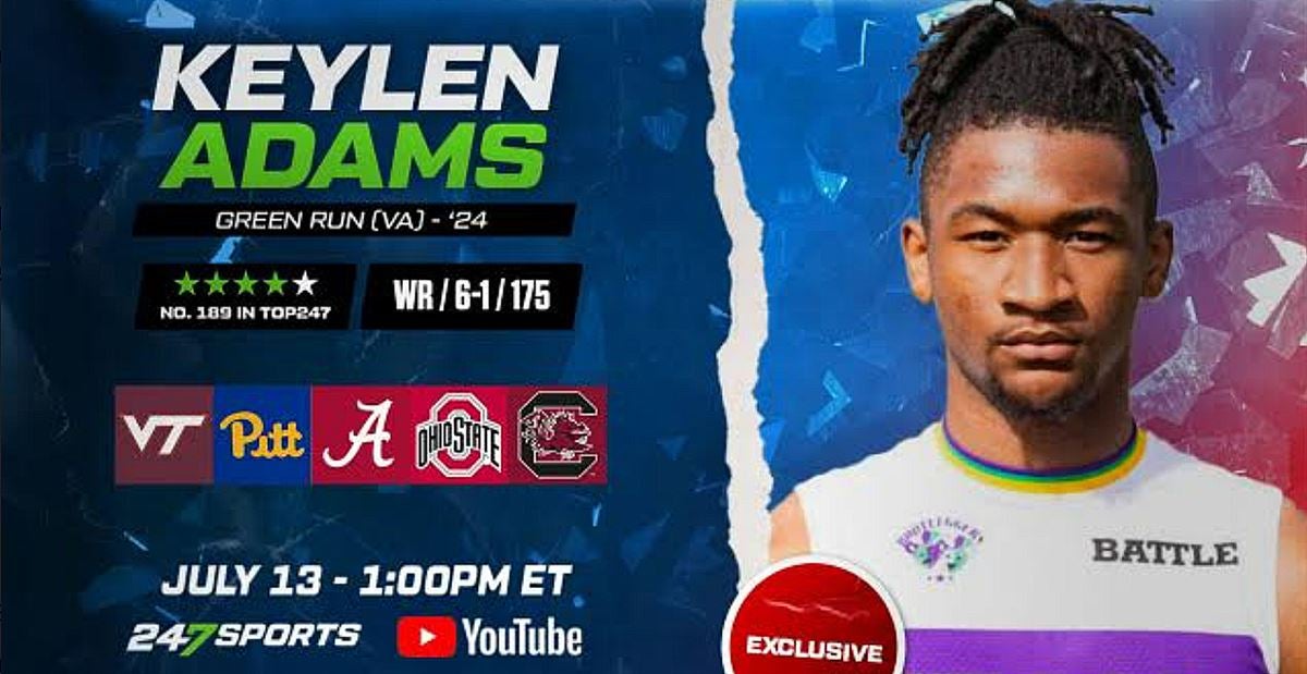 Top247 WR Keylen Adams set for Thursday announcement on 247Sports ...