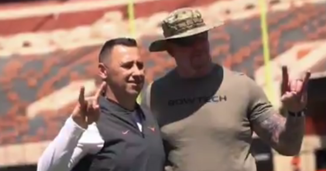 WATCH: The Undertaker visits Texas spring practice