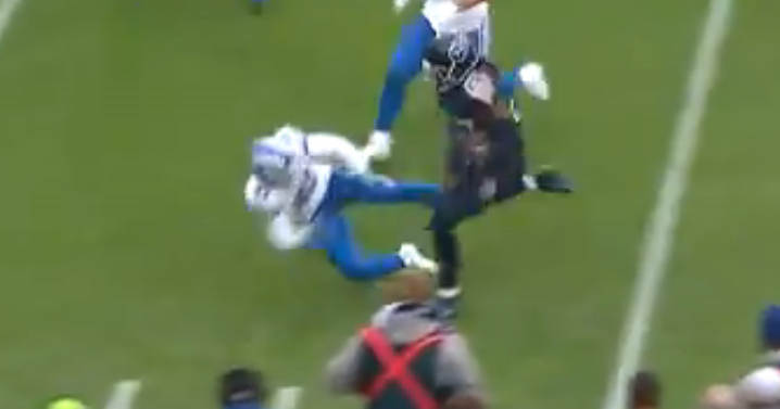 Derrick Henry throws defender down with brutal stiff arm