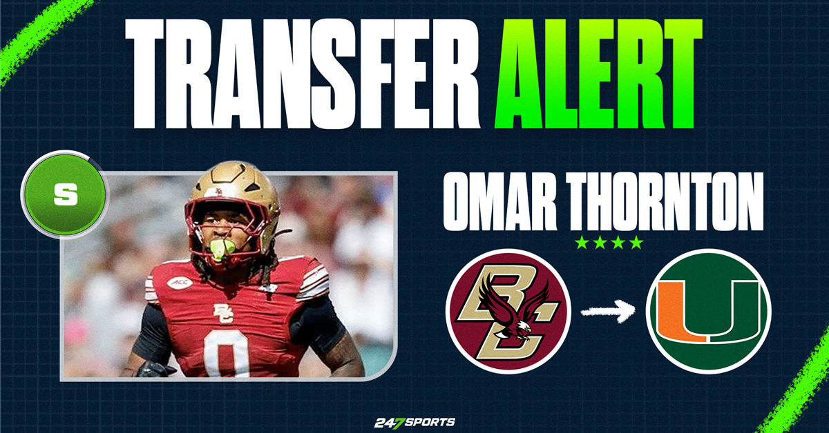 Boston College DB Omar Thornton is transferring to Miami