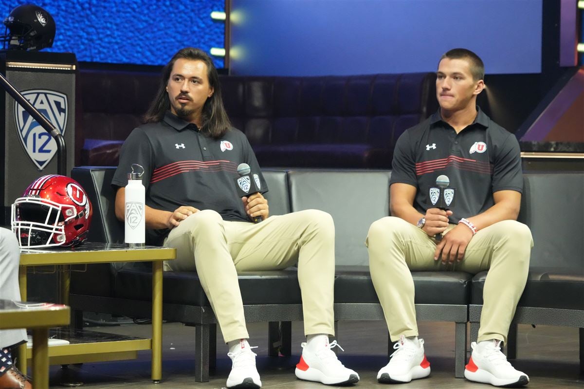 Utah QB Cameron Rising and S Cole Bishop at Pac-12 Media Day