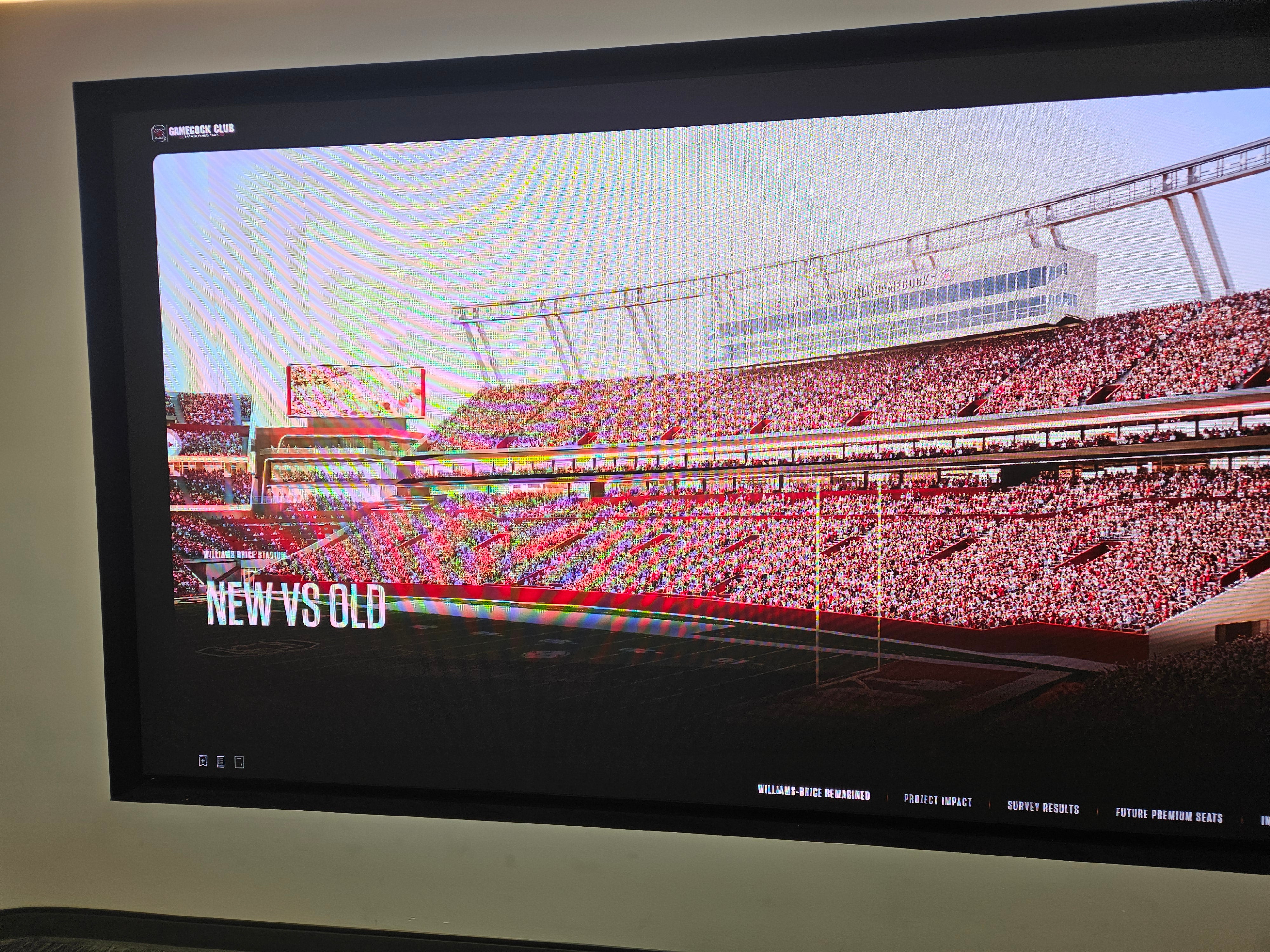 View of new west side seating