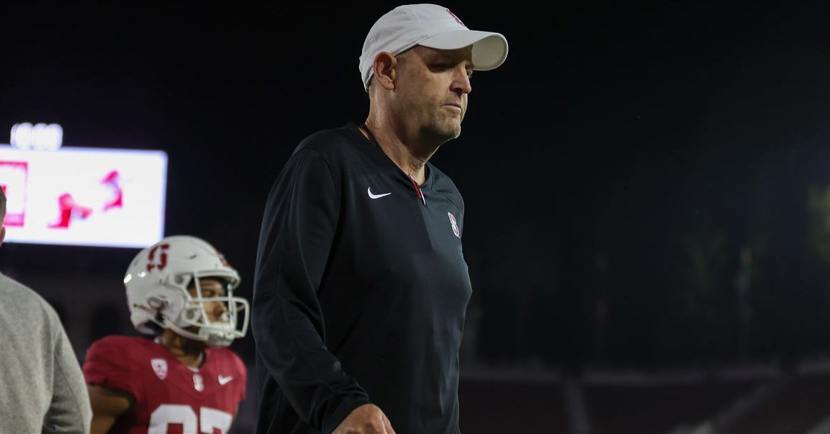 Stanford coach Troy Taylor reacts to loss against former team