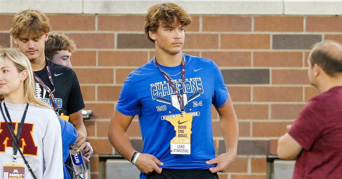 2027 four-star North Dakota lineman Luke Starcevic takes in a Minnesota ...