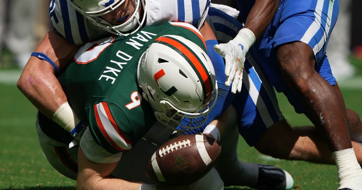 Miami fumbles the game away to Duke in an embarrassing 45-21 loss