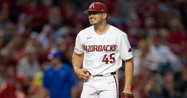 Arkansas pitcher Kevin Kopps wins 2021 Golden Spikes Award, reacts to ...