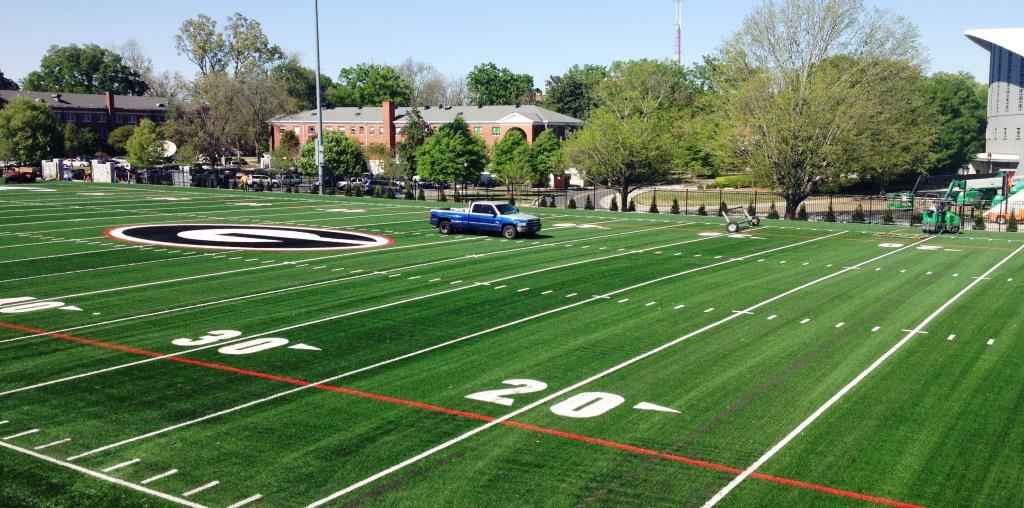 Resurfaced turf fields nearing completion