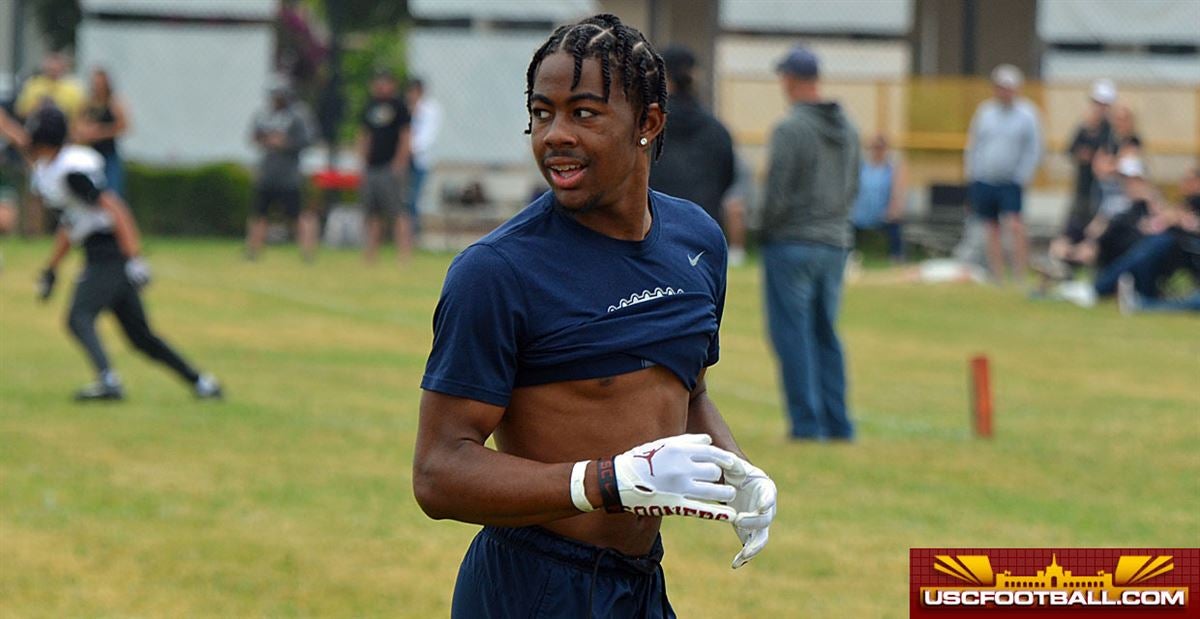 Four-star wide receiver, USC commit Xavier Jordan talks at Long Beach ...
