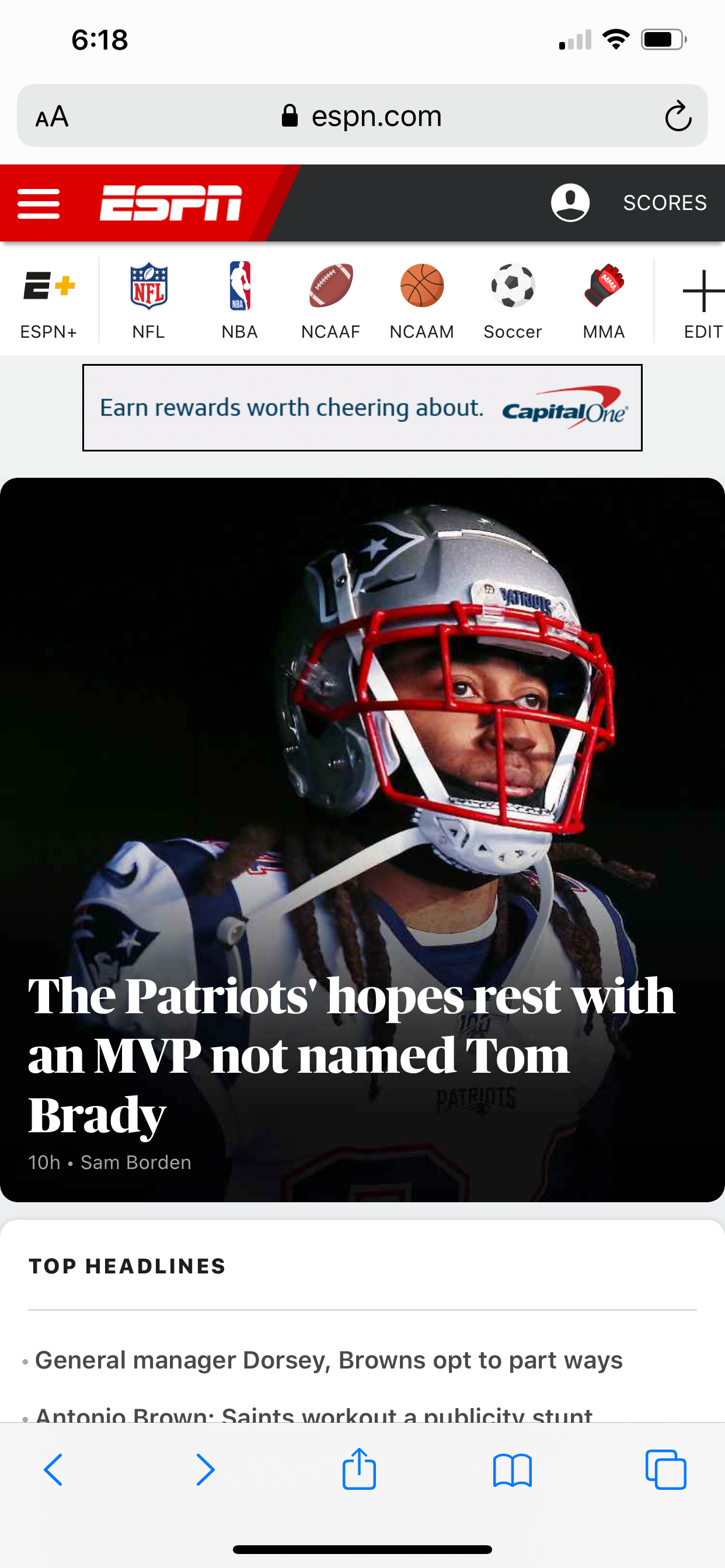 Gilmore on front page of ESPN