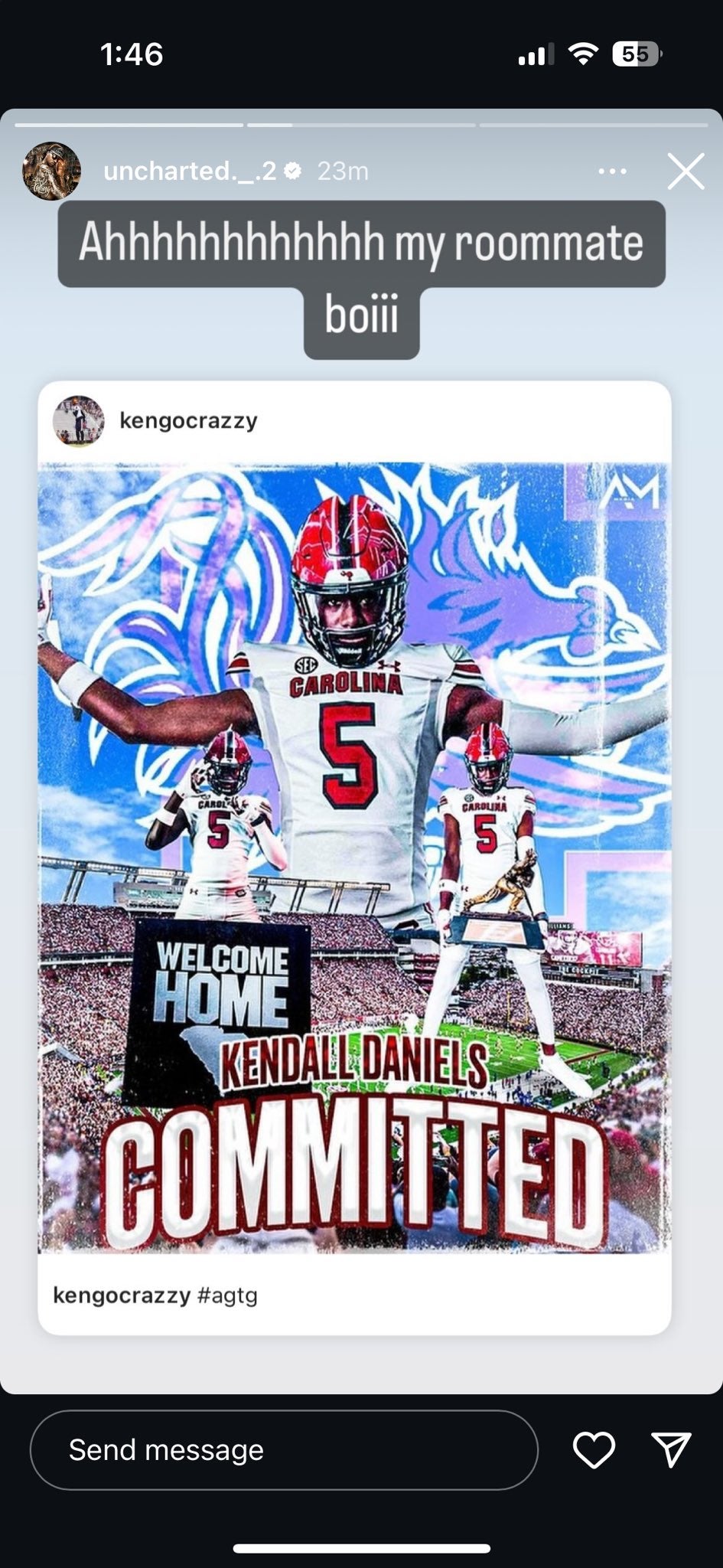 Caleb Williams is locked in and recruiting for us
