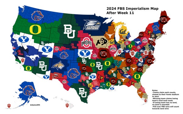 College Football Imperialism Map