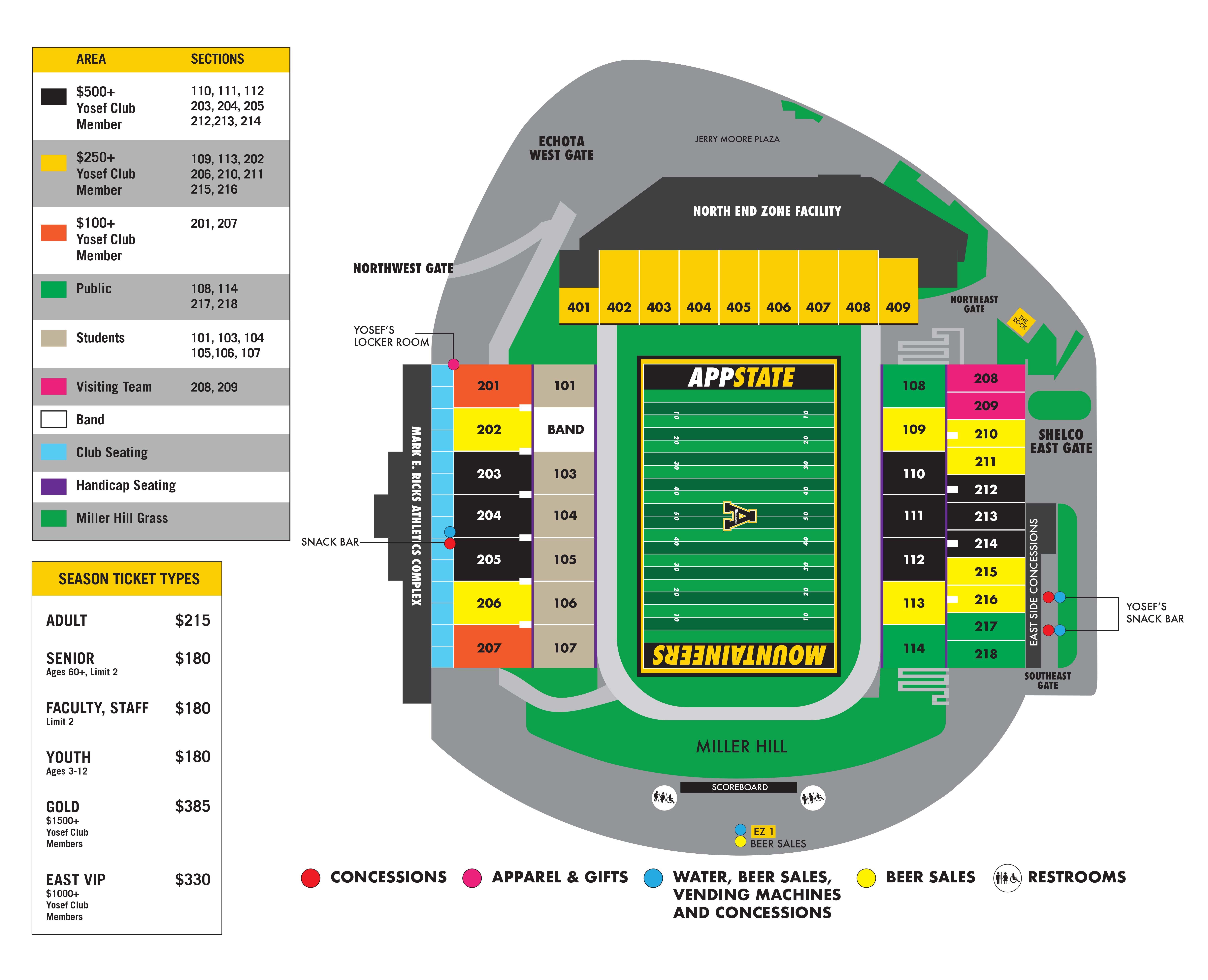 Kidd Brewer Stadium Seating Chart