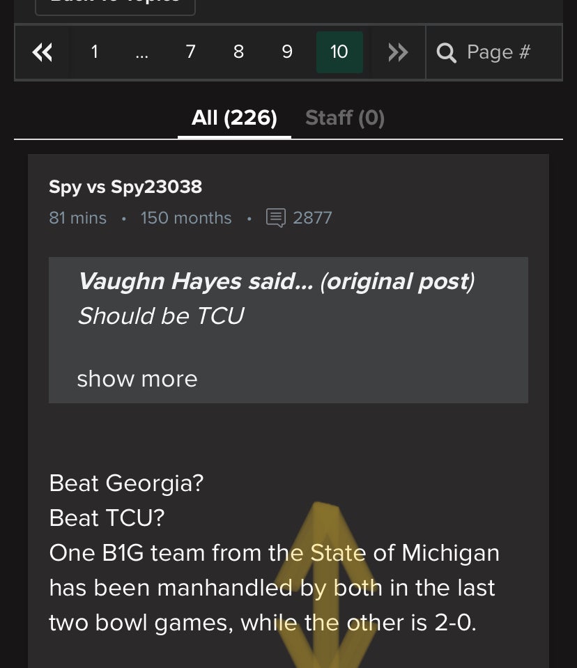 Bump when you read something absurd on Bucknuts or RCMB