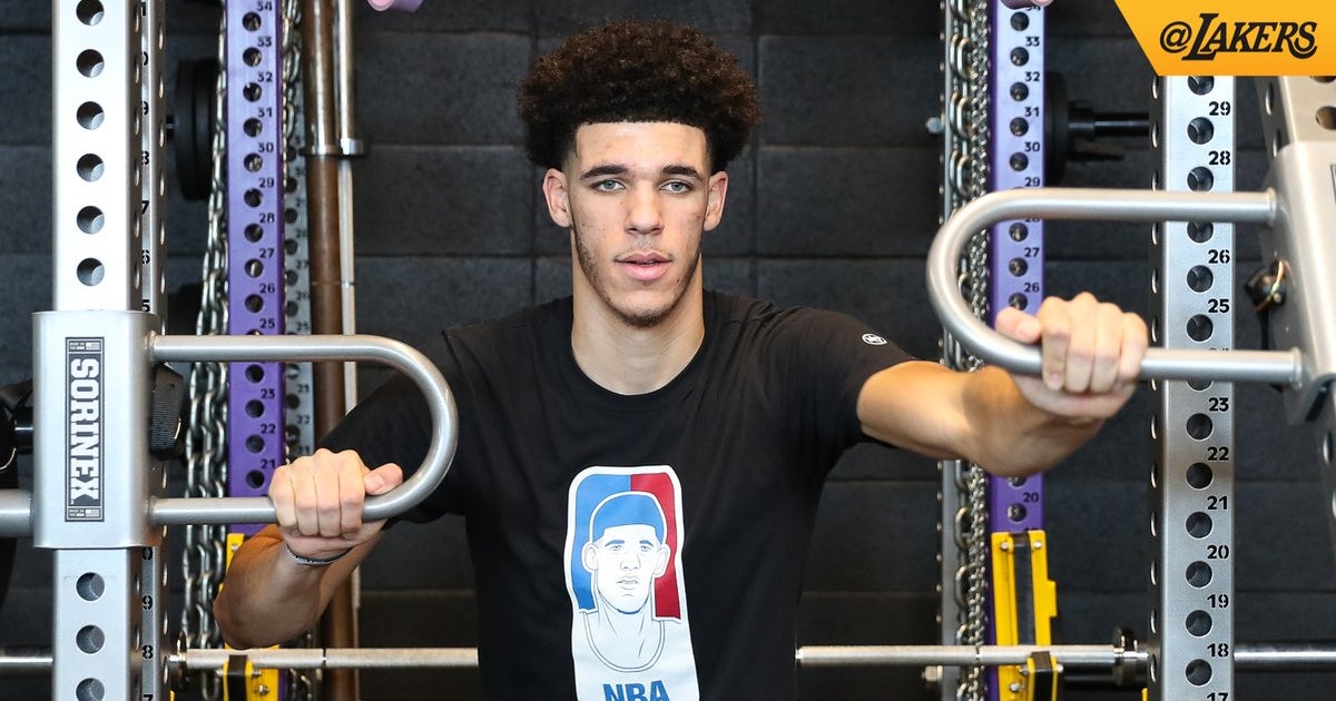 LOOK: Lonzo Ball wears shirt with his face as NBA logo