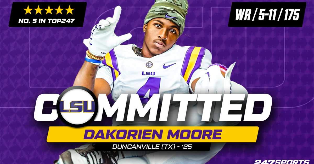 LSU scores commitment from 5-star 2025 receiver Dakorien Moore