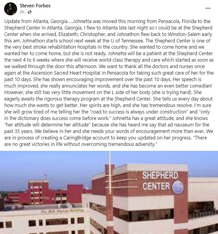 Update on Johnetta Forbes