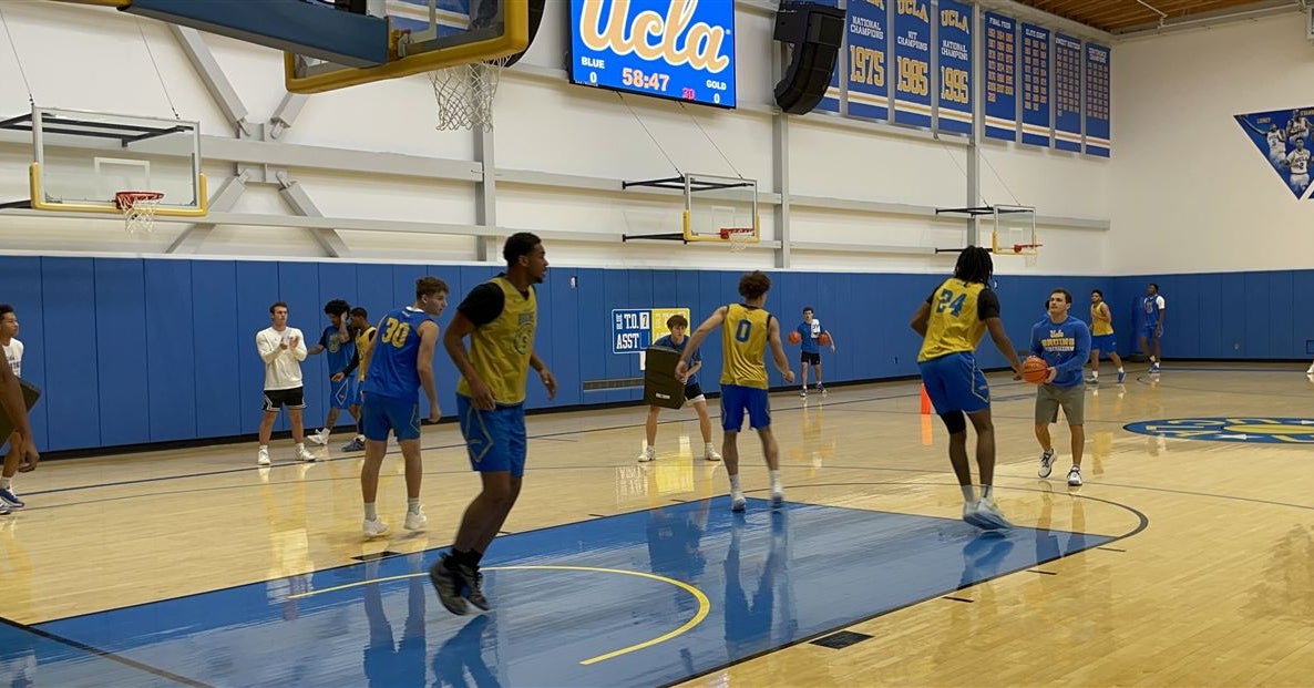 UCLA basketball practice video featuring rebounding drills