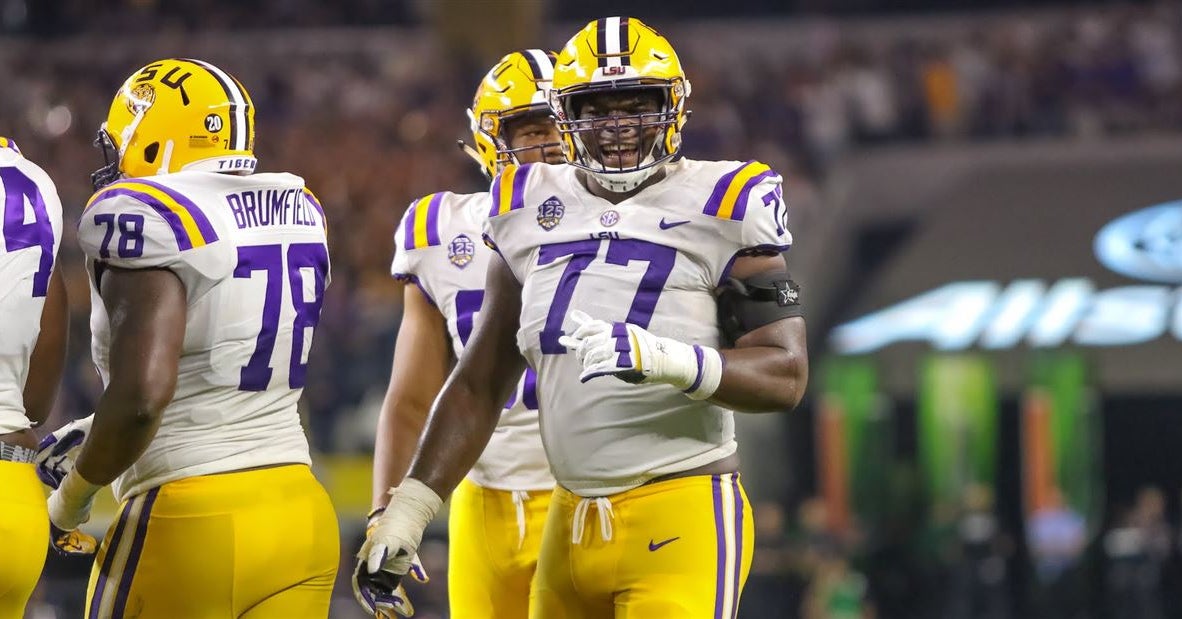 LSU offensive line selected as Joe Moore Award winner