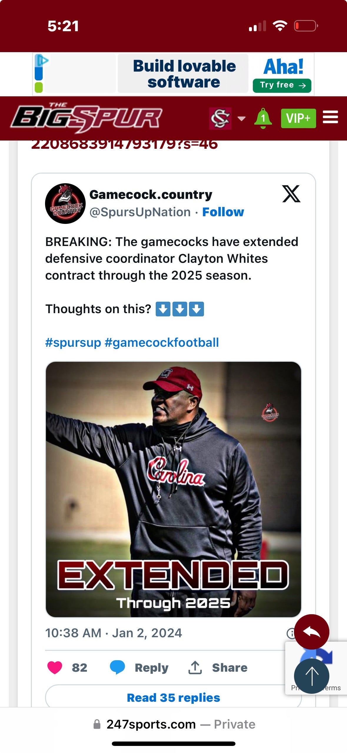 Did we extend White or is some bogus guy on Twitter?