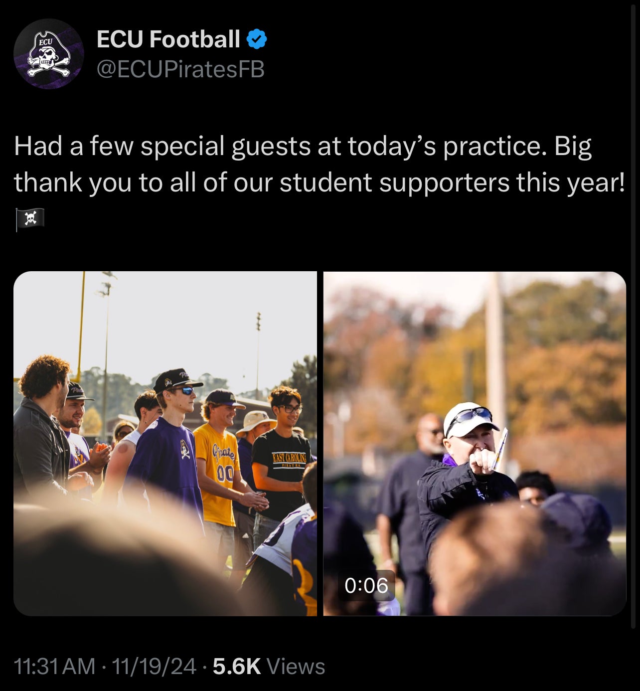 ECU fan practice invite