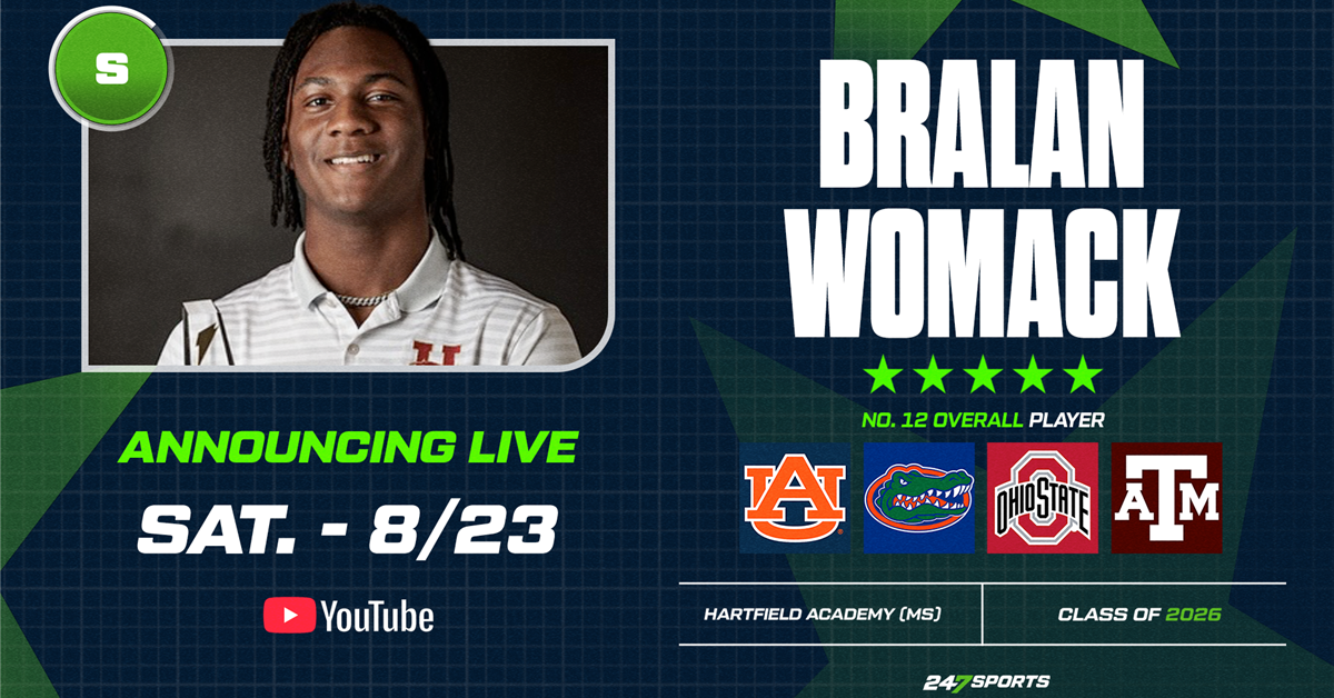 Five-star Bralan Womack sets commitment date, finalists: No. 1 safety ...