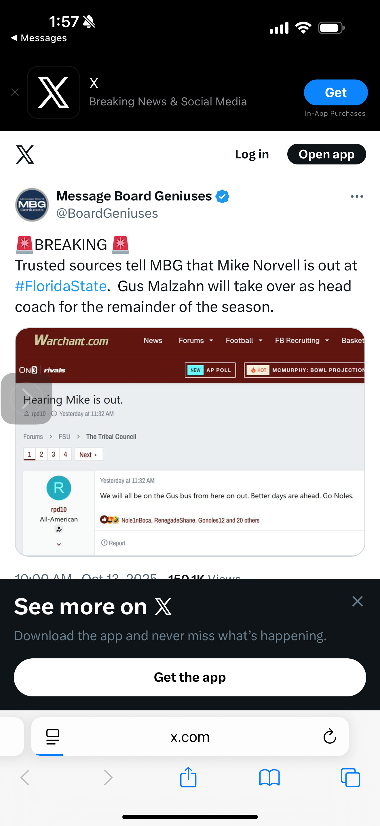 Rumor Flying Around FSU Boards