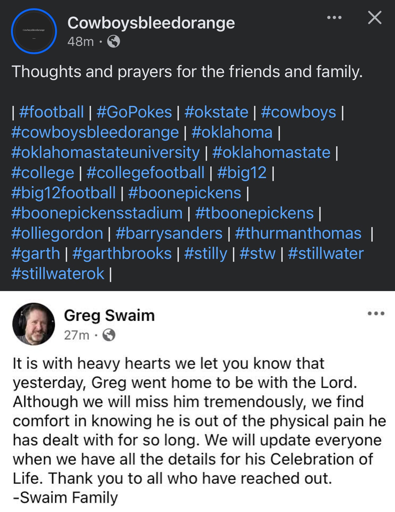 Greg Swaim dead
