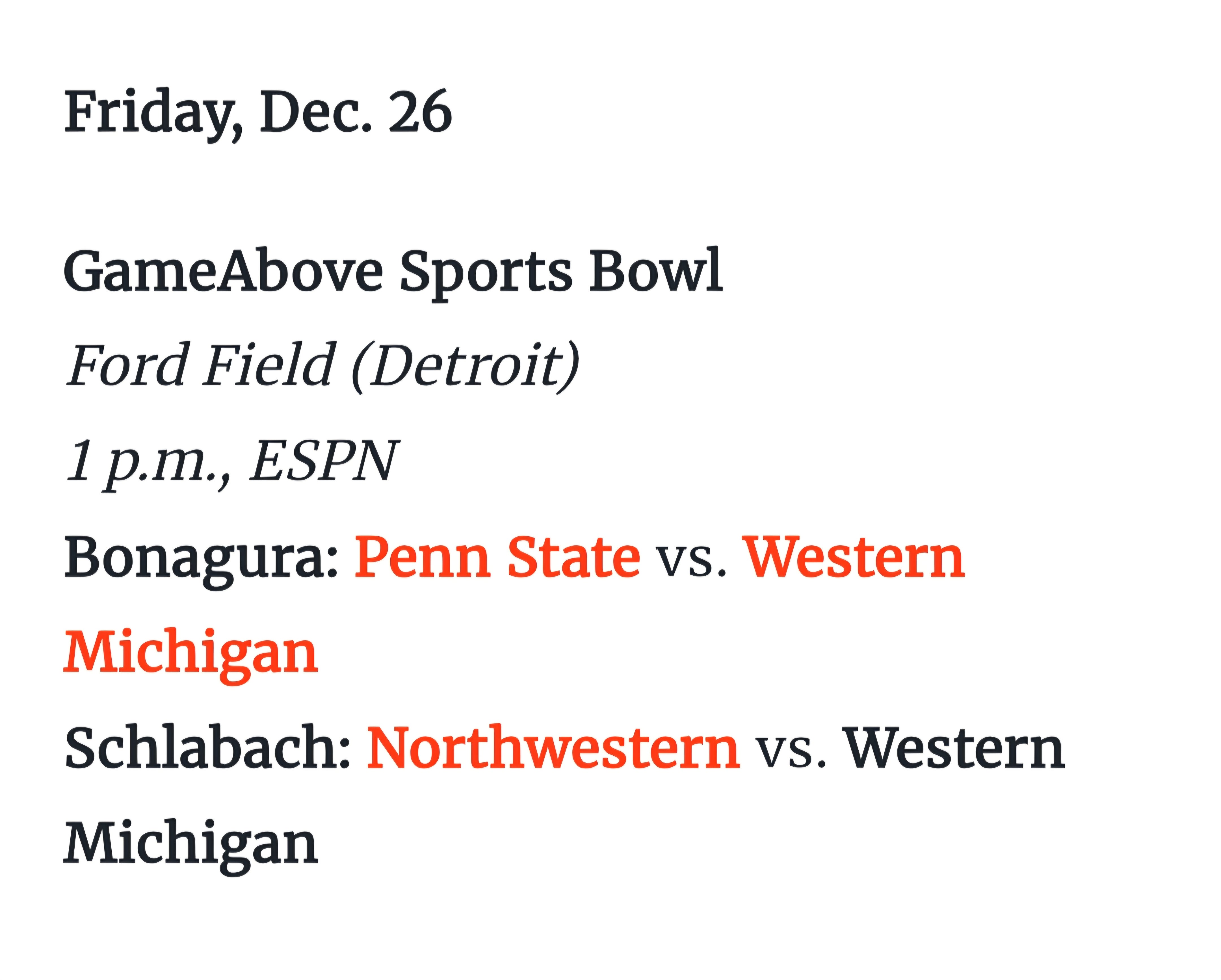 Possible bowl games