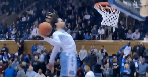 Watch: UNC star Cole Anthony put on pre-game dunk show at Duke