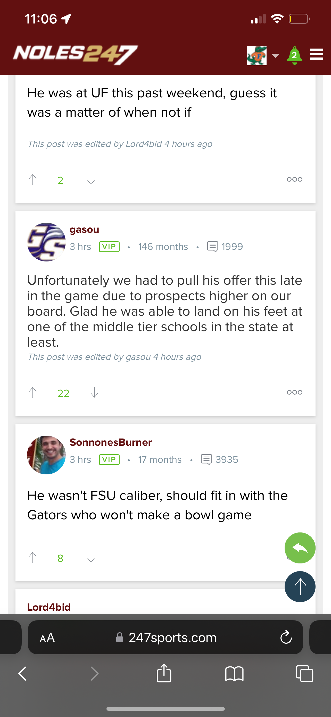 Top247 IOL Roderick Kearney flips from FSU to UF