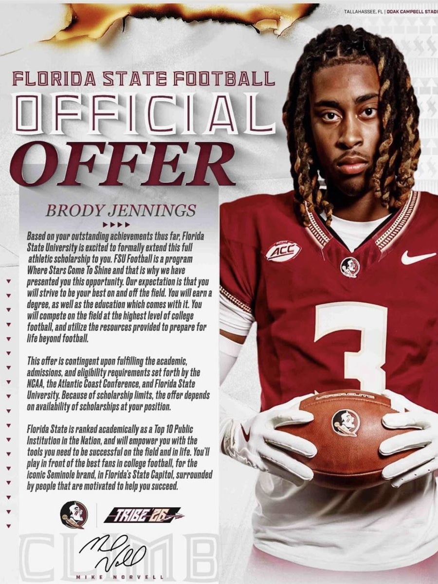 Which recruits got official offers from Florida State today?