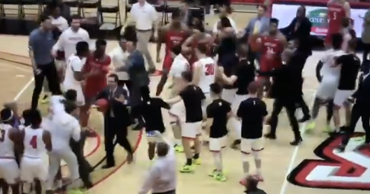 Watch: College game marred by post-game brawl