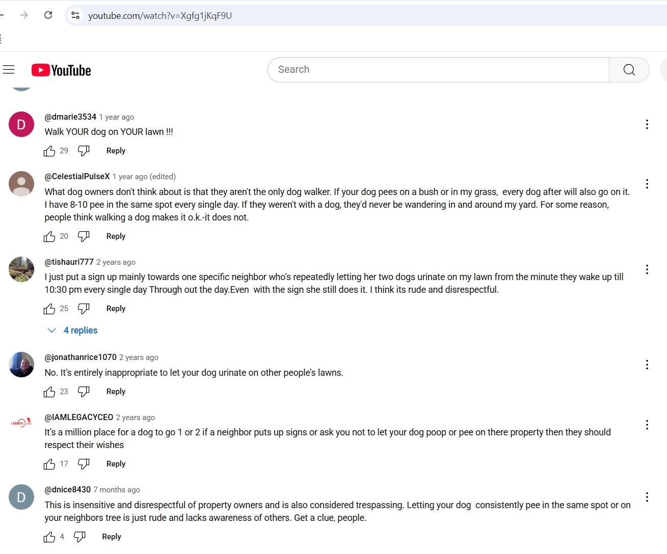 OT: How Mad Do You Get When Someone's Dog Piddles on Your Lawn?